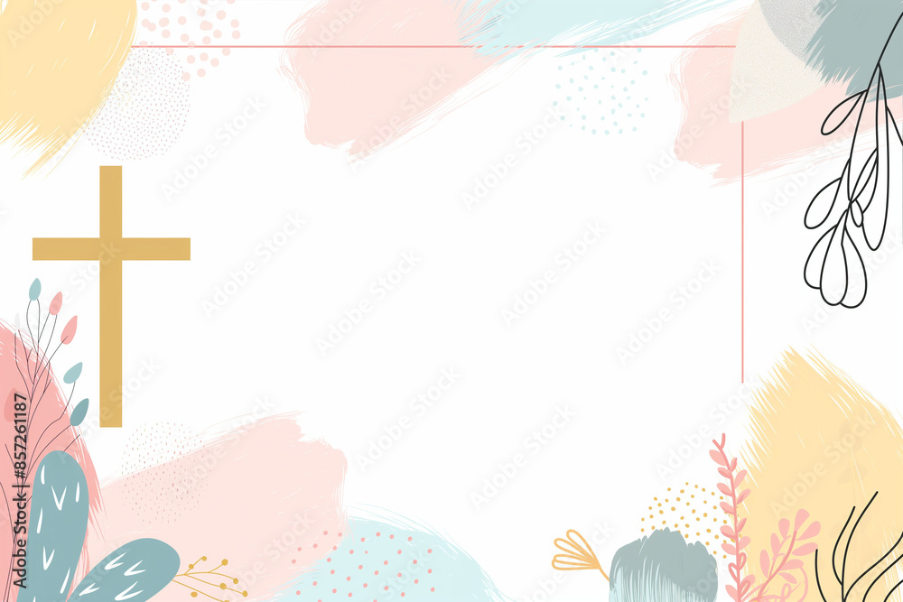 Baptism christianity card design. Abstract pastel flower background ...