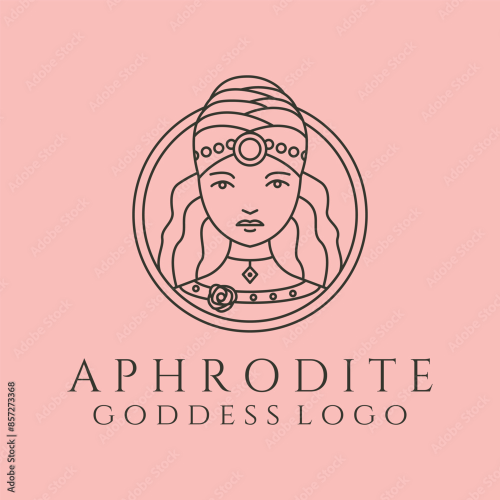 greek goddess aphrodite line art logo vector symbol illustration design ...