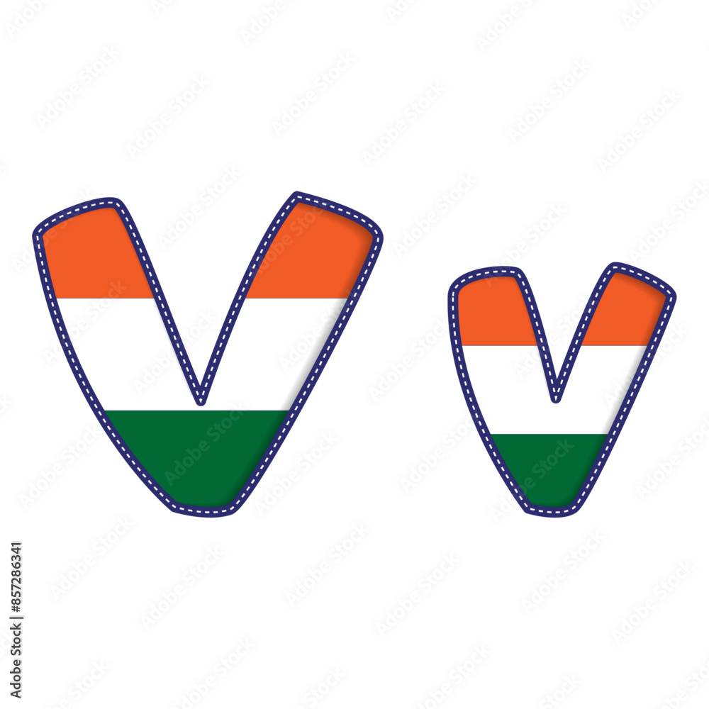 V Alphabet Capital and Small Letter INDIA Independence Day and India ...