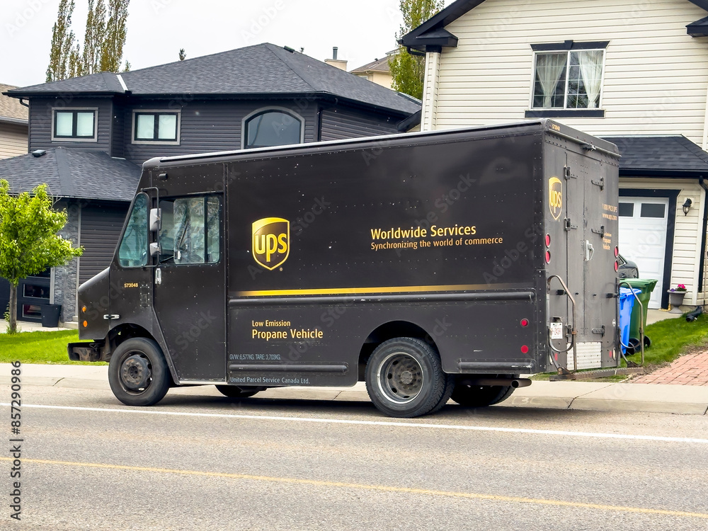 Calgary, Alberta, Canada. Jun 19, 2024. A UPS delivery truck parked on ...