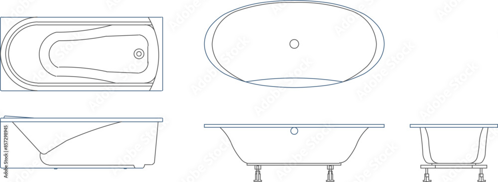 Vector silhouette illustration sketch of detailed design of a jacuzzi ...