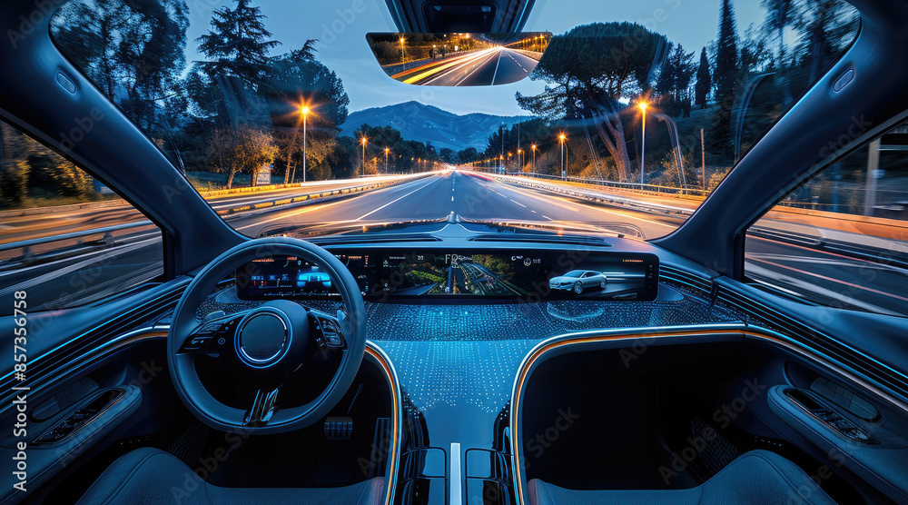 Inside car design, ultra-high-definition display, flexible screen, thin ...