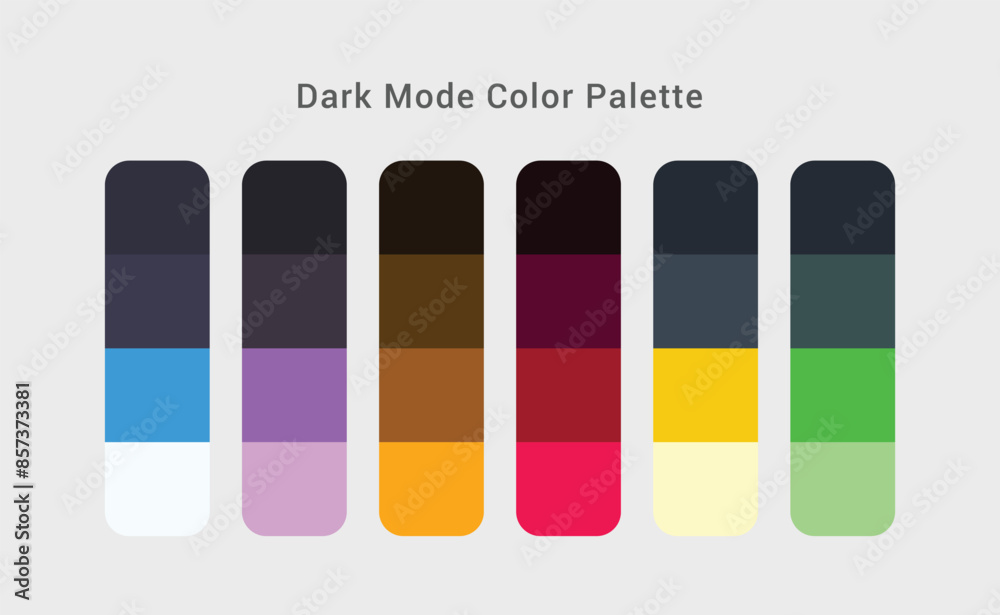 Color palette for dark mode ui ux or social media posts. Color palette ...