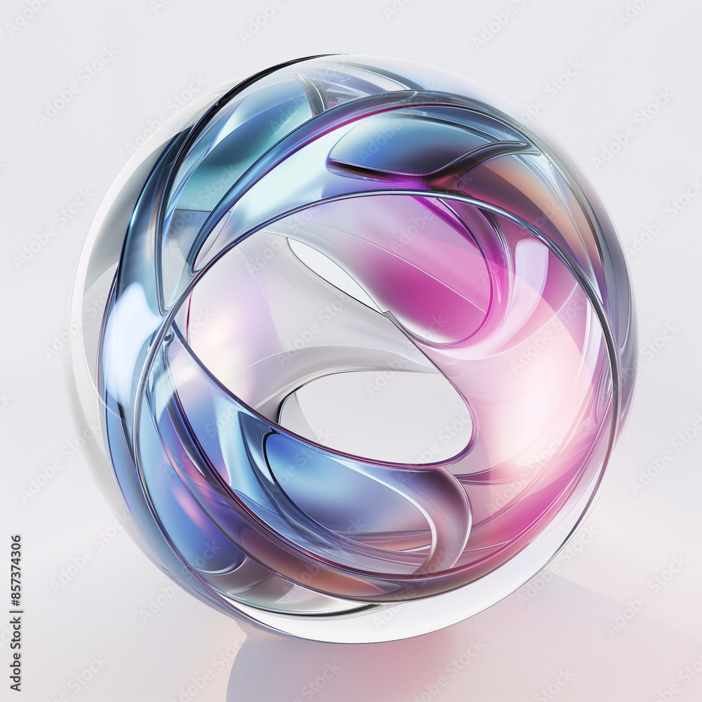 Abstrakte Kugel Geometrie Form 3D Rendering metallic Design, neue ...