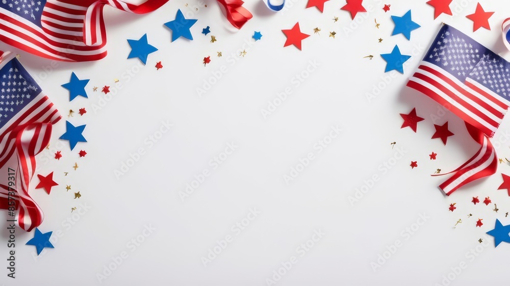 Starry Frame On Navy Background With Copy Space 4th July Concept Usa