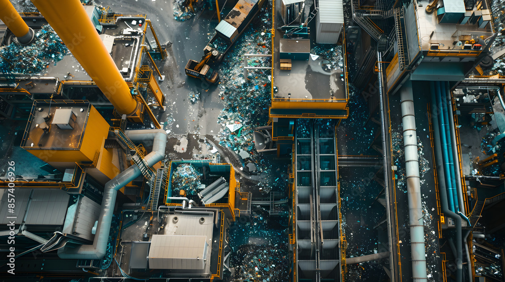 An advanced recycling plant with AI sorting and waste-to-energy systems ...
