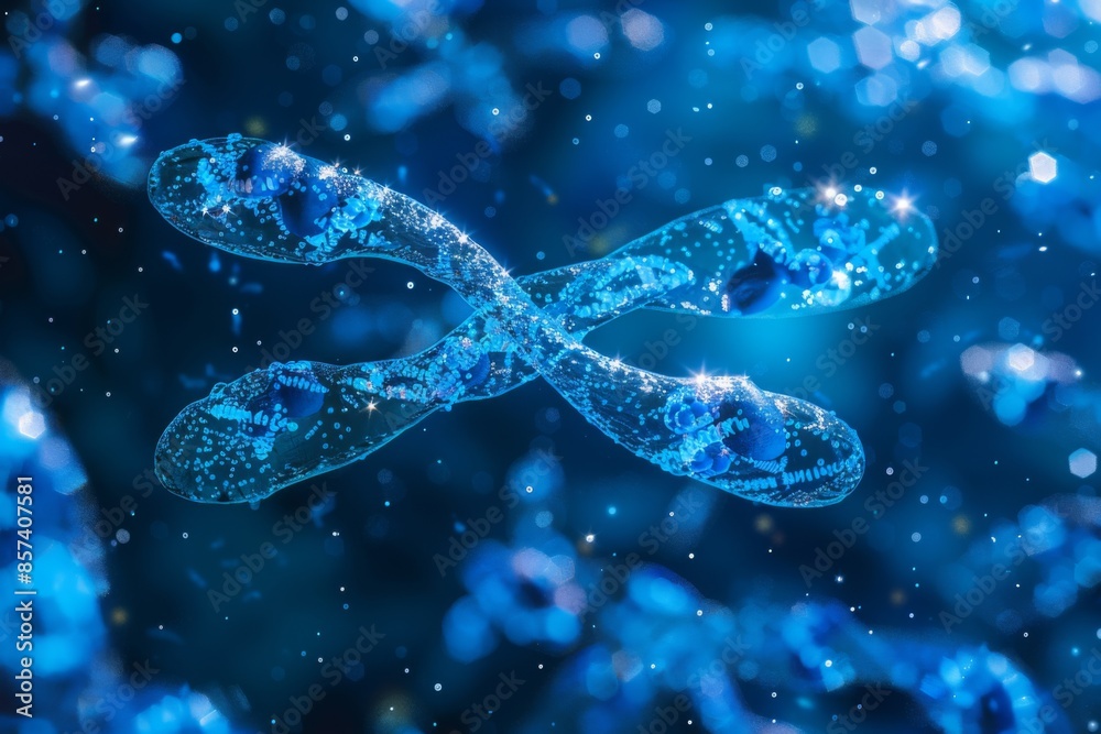 Chromosome under Microscope Stock Illustration | Adobe Stock