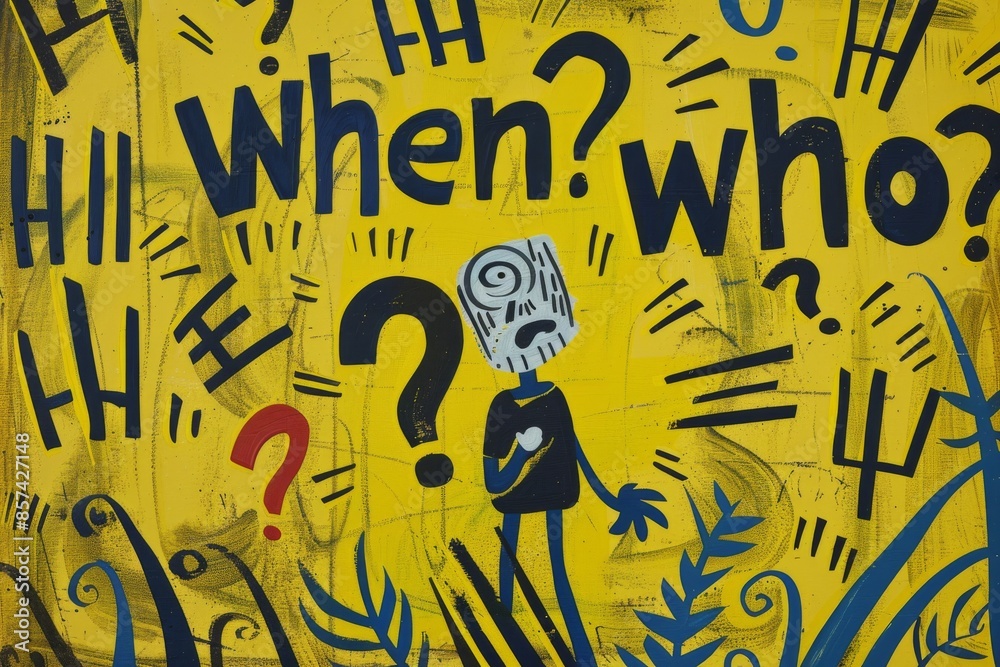 Frequently asked questions with question marks. Asking questions ...