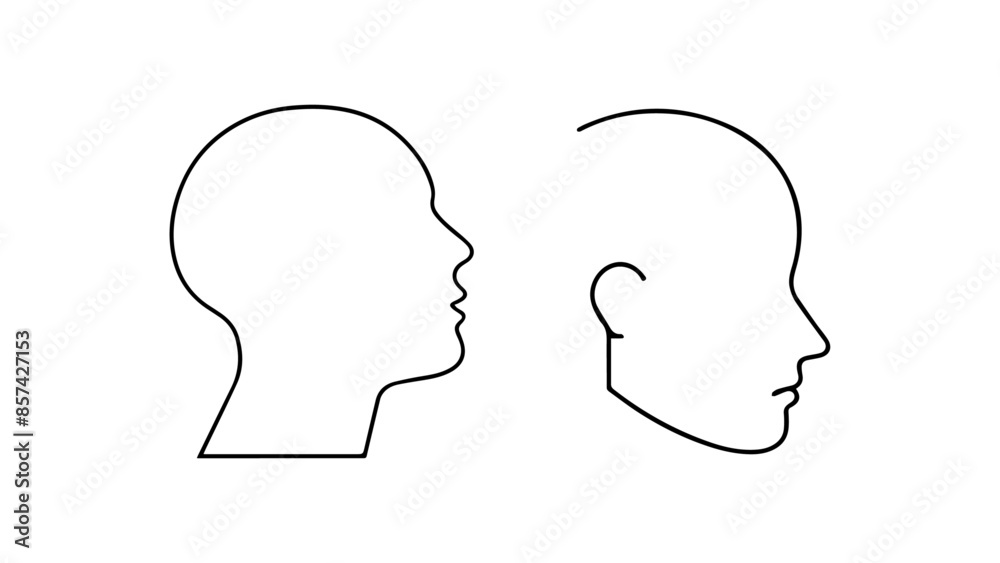 silhouette of a person, outline of profile picture head, outline of ...