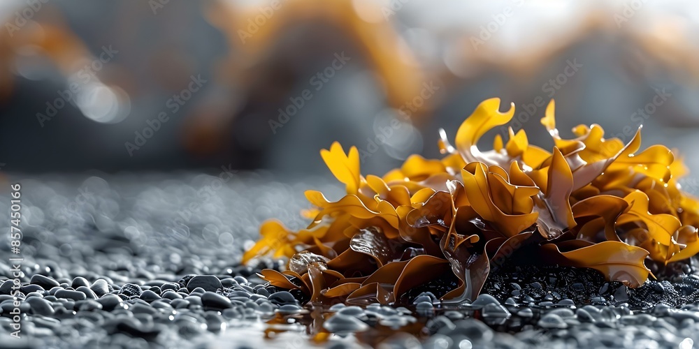 Bladder wrack fucus vesiculosus is a type of brown seaweed. Concept ...