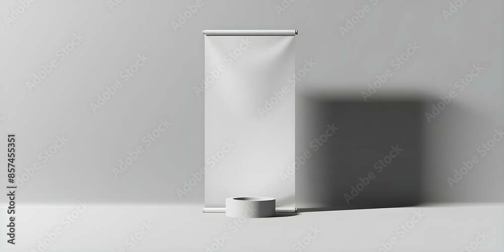 Mockup of a white rollup banner for display purposes. Concept Graphic ...