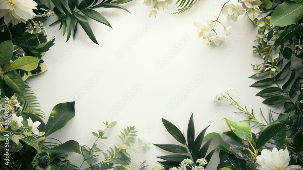 Botanical floral border for a nature-themed event - A botanical ...