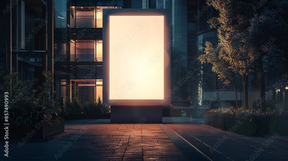Totem light box billboard advertising poster mockup. Digital lightbox ...