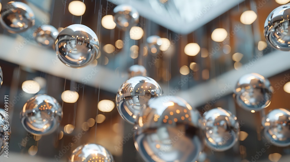 detailed view of a bespoke art installation in a corporate atrium ...