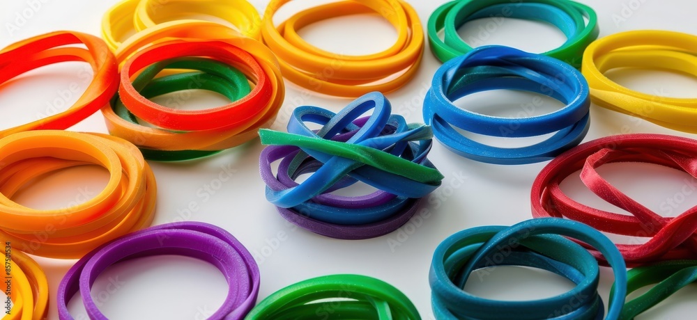 Colorful Rubber Bands: Various Diameters and Colors for Organizing ...