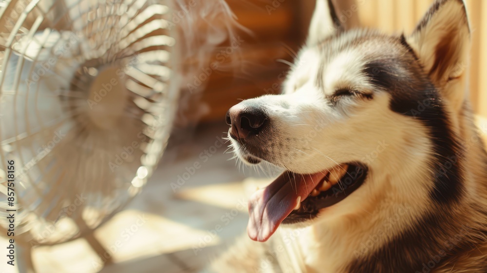 Sunstroke siberian husky dog from heat wave and high temperature in ...