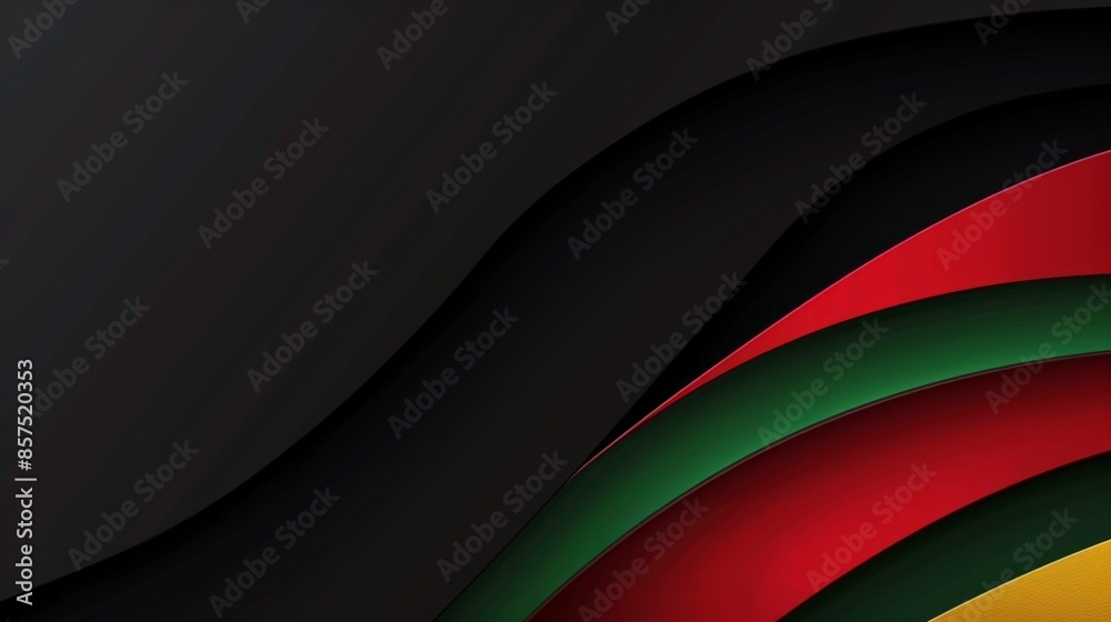 stylized Pan-African flag pattern made with paper mockups. The colors ...