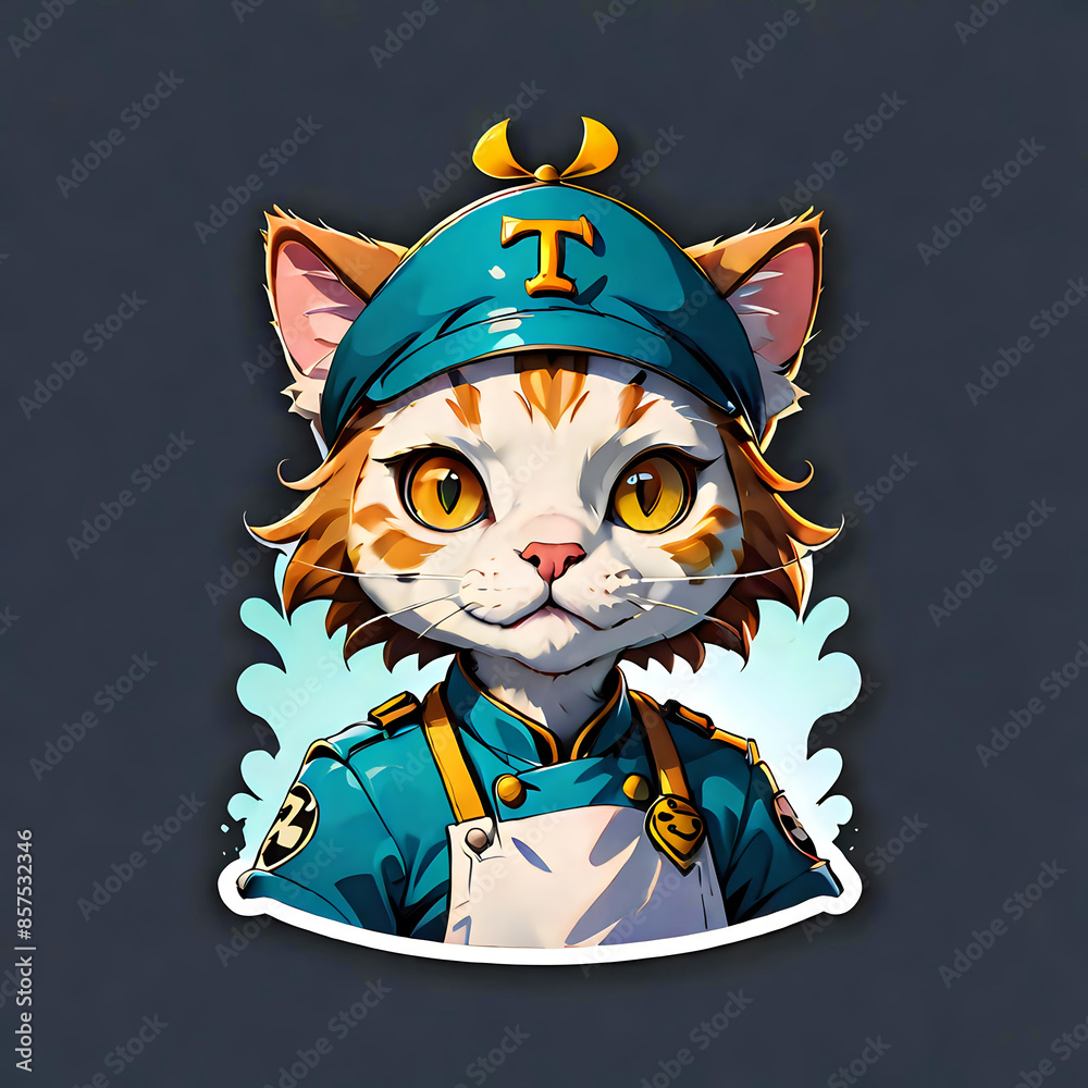 Junior Firefighter Cat: Youthful Mascot Design. This charming ...