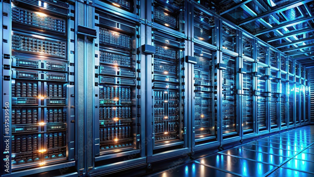 Highly detailed technology texture of an supercomputer Chrome with ...