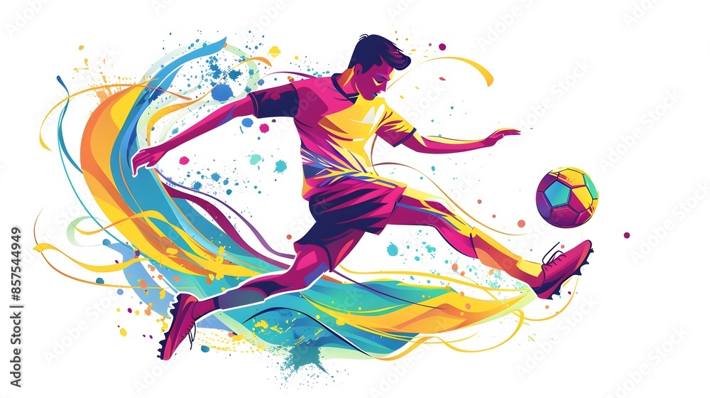 soccer player men athlete vector design, colourful style football game ...
