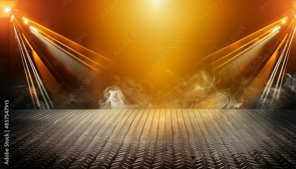 dark stage shows studio room dark scene neon light and spotlights black ...