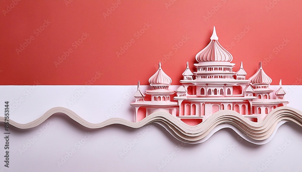 layered paper background illustration with an Indonesian theme with its ...