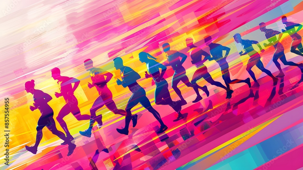 Marathon Finish Line Running Woman Athletics Sportswoman Games. Win ...