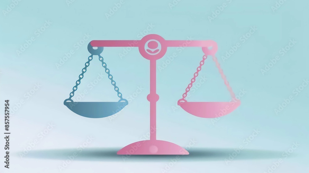 Gender equality - Weight scale with gender signs showing equal weight ...
