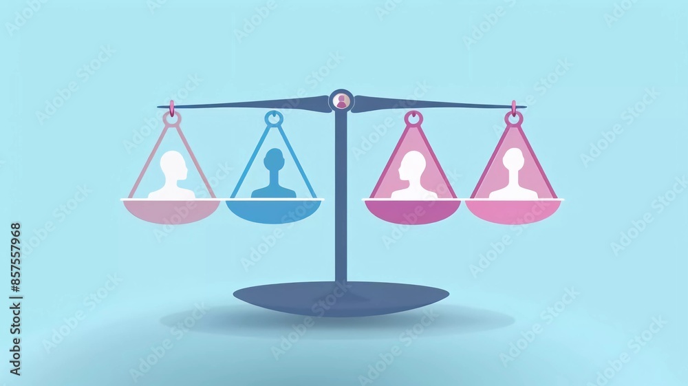 Gender equality - Weight scale with gender signs showing equal weight ...