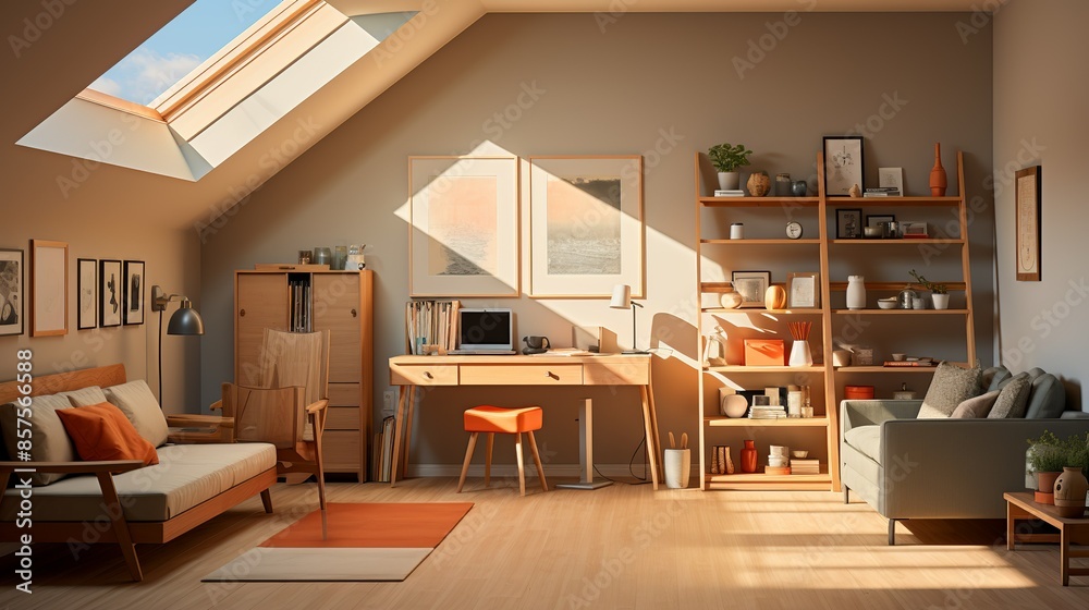 A split image of a messy, disorganized room on one side and a clean ...