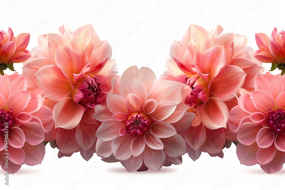 Dahlia Flowers Banner Design PNG Cutout Stock Photo | Adobe Stock