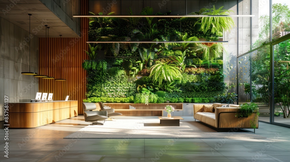 Sustainable Office Design with Integrated Green Spaces for Wellness and ...