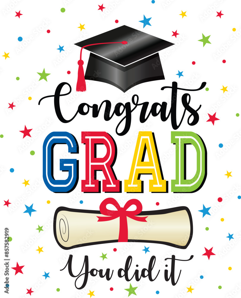 Graduation Isolated Pattern, Congrats Grad, You did it. Graduation ...