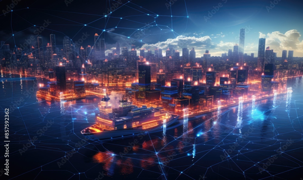 Neon Global Logistics: Futuristic Supply Chain Network with Holographic ...