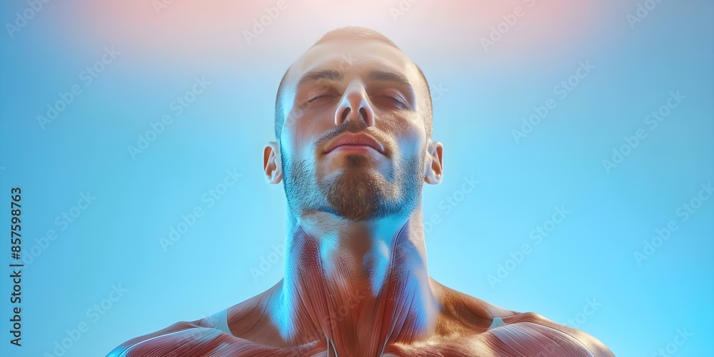 Anatomy of healthy skin and muscular system in the human body. Concept ...