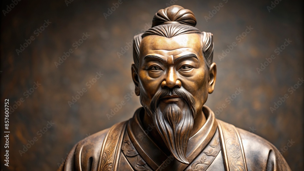 Bronze sculpture of ancient Chinese military strategist and philosopher ...
