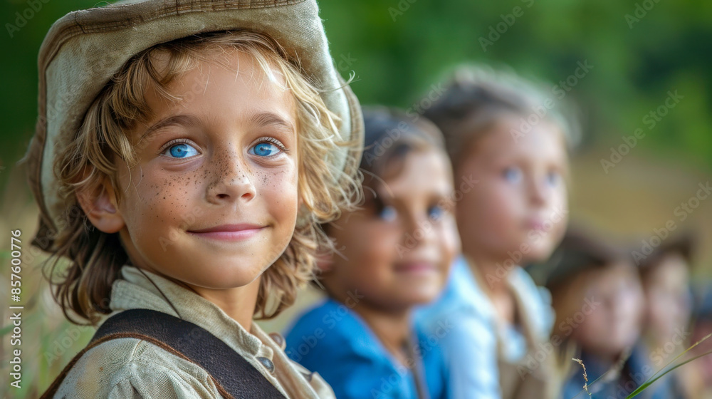 Historical Young Scout Reenacts Traditional Rural Village Life with ...