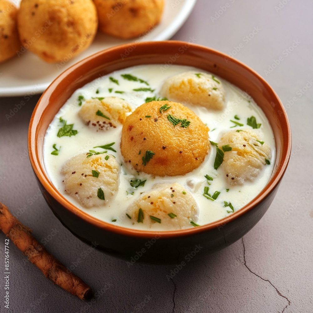 Indian popular food dahi vada also called dahi bhalla, dahi bhalle or ...
