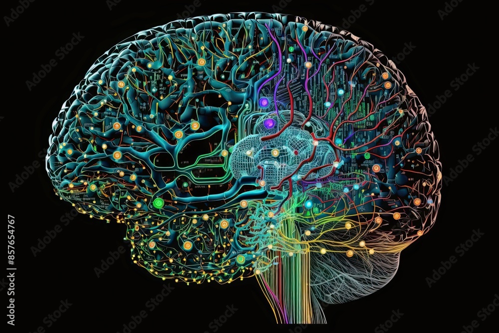 Neural network, visualization, human brain, analog, intricate, detailed, complexity, visual ...