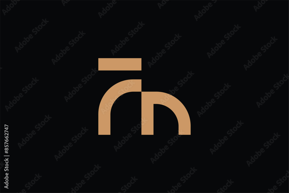 initial letter M geometric iconic animal logo, horse house logo ...