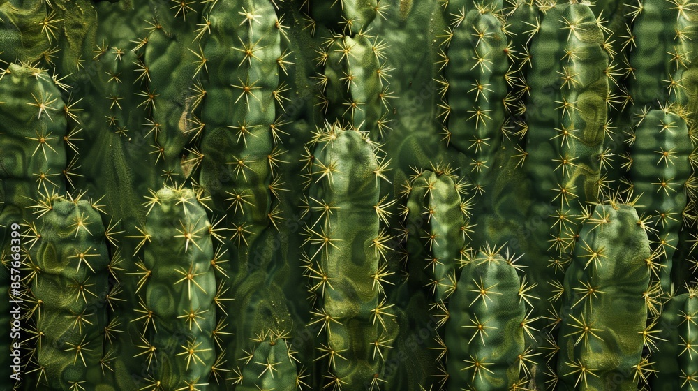 Prickly Beauty. A close-up view of a high detailed cactus texture on a ...