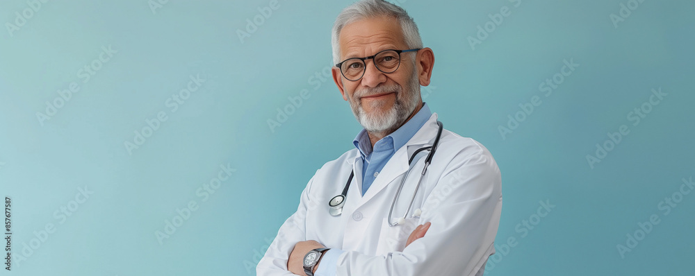 adobestock photo of charming elderly 50 years old doctor in a white lab ...