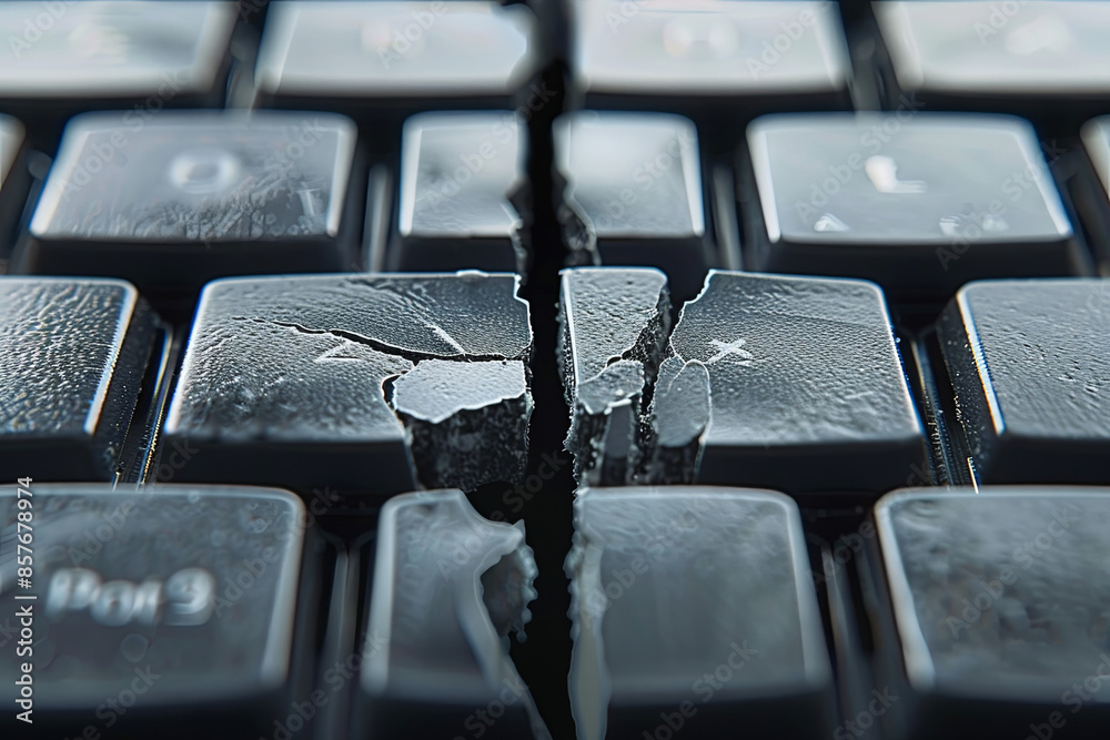 Internet confrontation and digital divide, symbolized by a keyboard ...