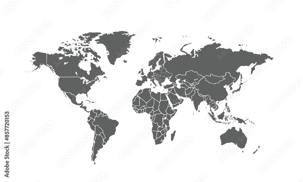 World map isolated on white background. for website layouts, background ...