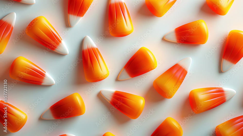 geometric pattern of candy corn shapes in traditional colours, using ...