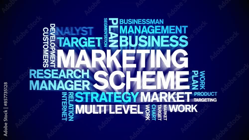 Marketing Scheme animated word cloud;text design animation tag kinetic ...