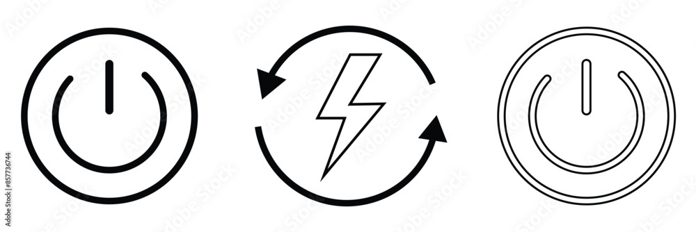 Power button icon vector isolated on white background, logo concept of ...