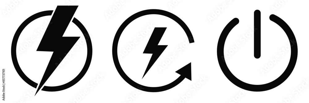Photo & Art Print Power button icon vector isolated on white background ...