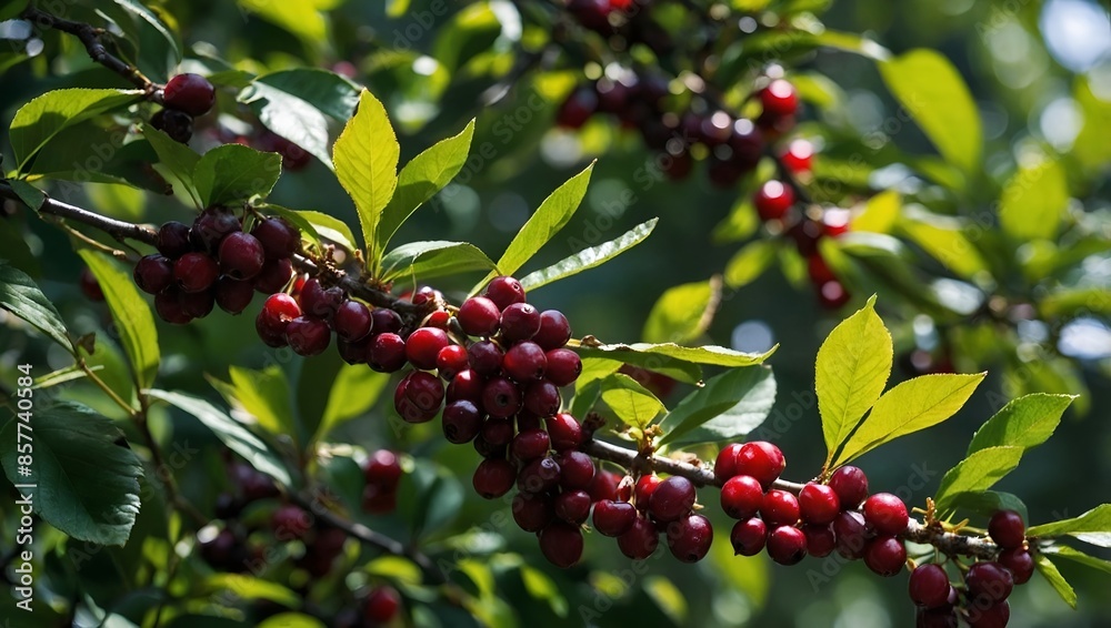 Foto de Branches with ripe fruits of wild black cherry, Prunus serotina ...