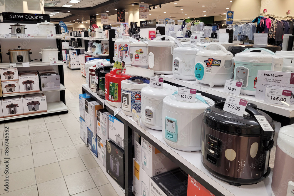 PENANG, MALAYSIA - 27 APR 2024: Interior view of electronic and ...